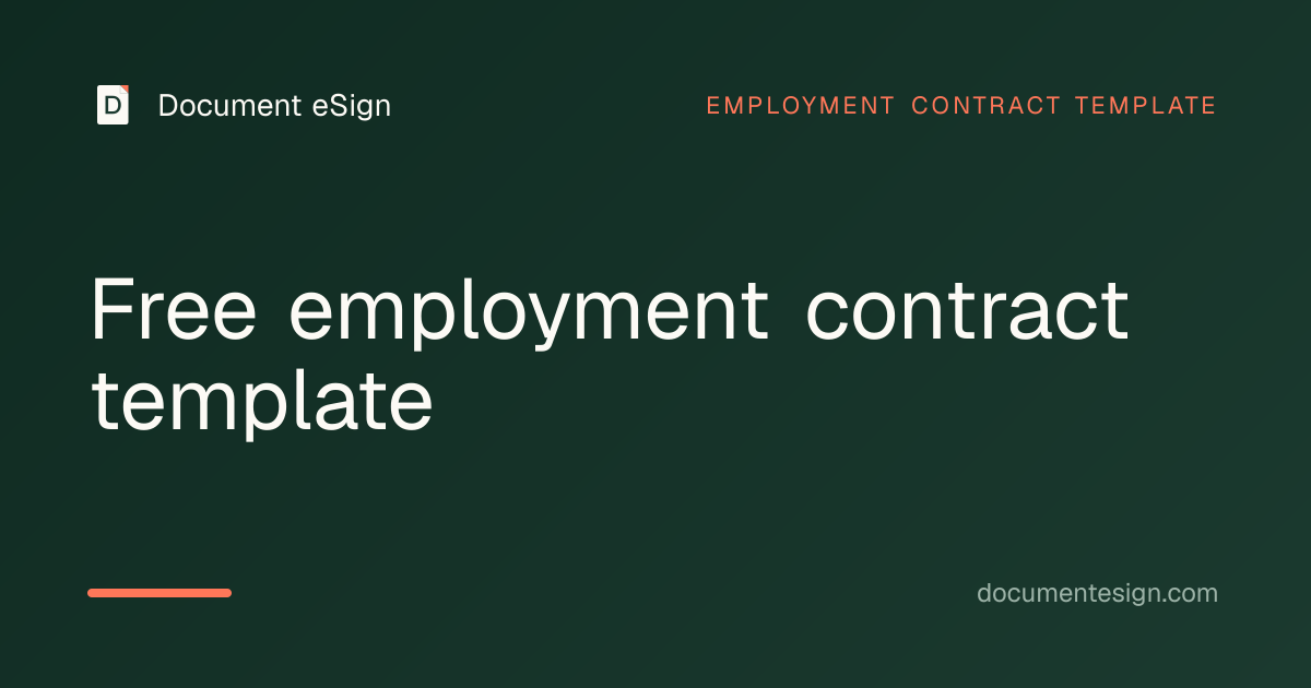 Free Employment Contract Template - Word & PDF Download