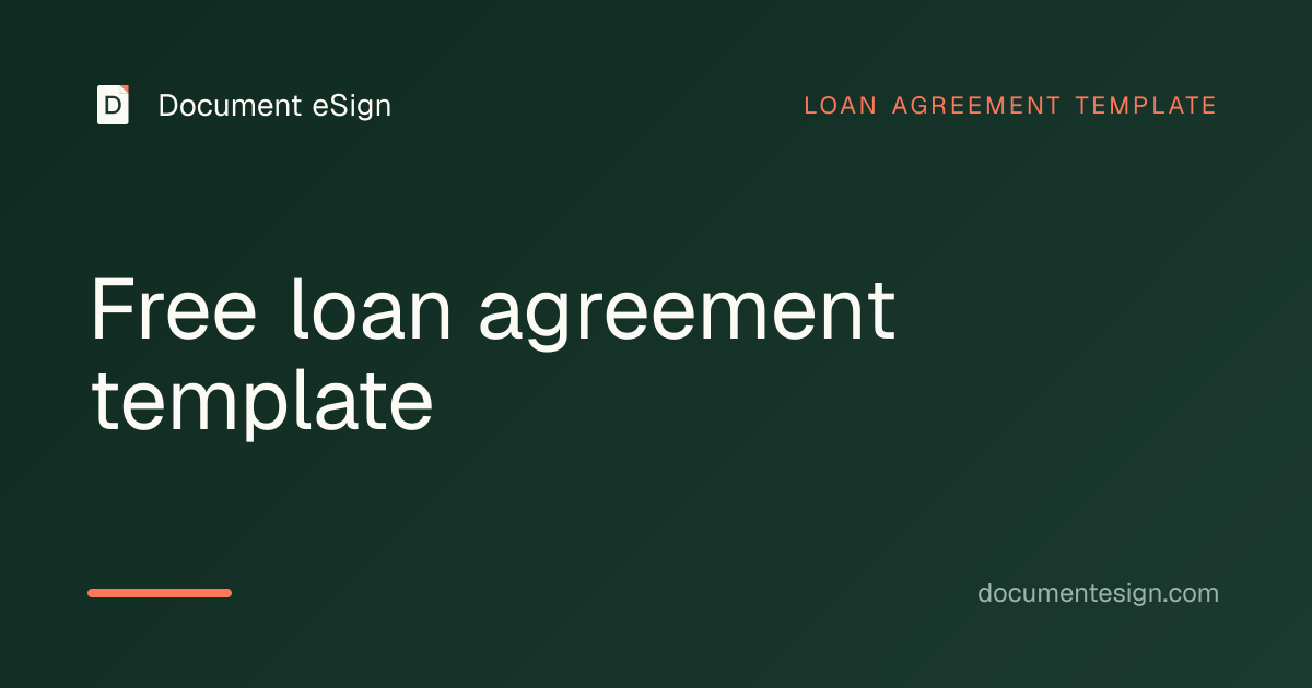 Free Loan Agreement Template - Word & PDF Download