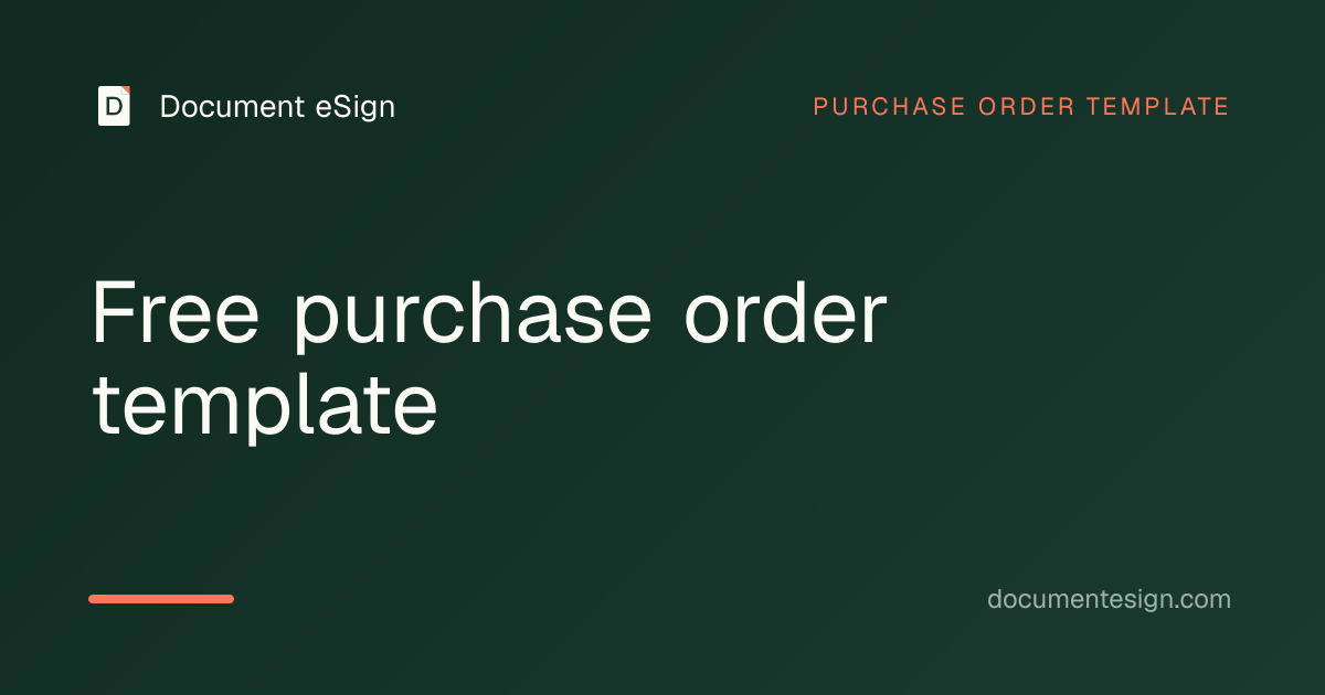 Free Purchase Order Template - Word & PDF Download
